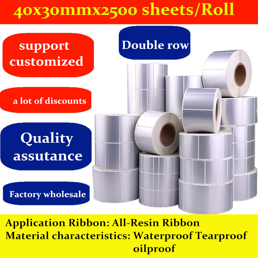 label sticker 40x30mmx2500 sheets/Roll thermal tra... – Vicedeal