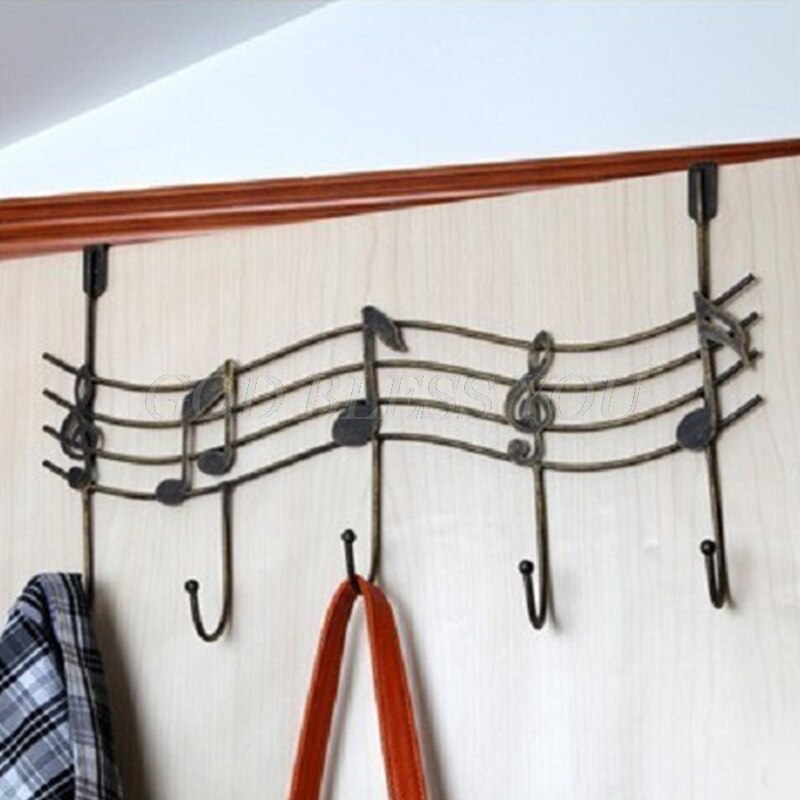 Wavy Musical Notes 5 Hooks Wall Mounted Coat Rack ... – Vicedeal
