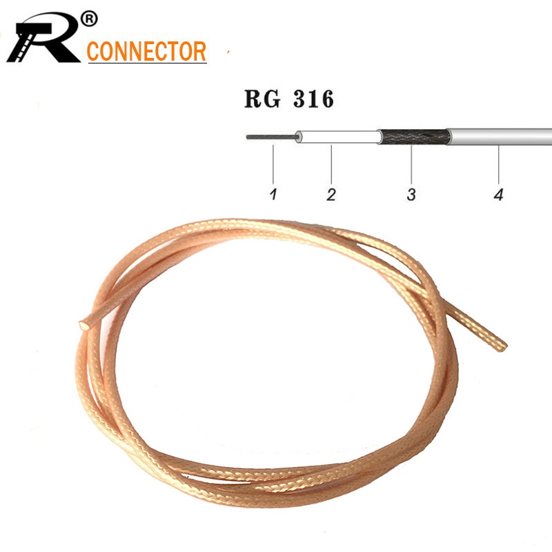 1M RG316 RF Koaxialkabel RF RG-316 Zopf koax Kabel... – Grandado