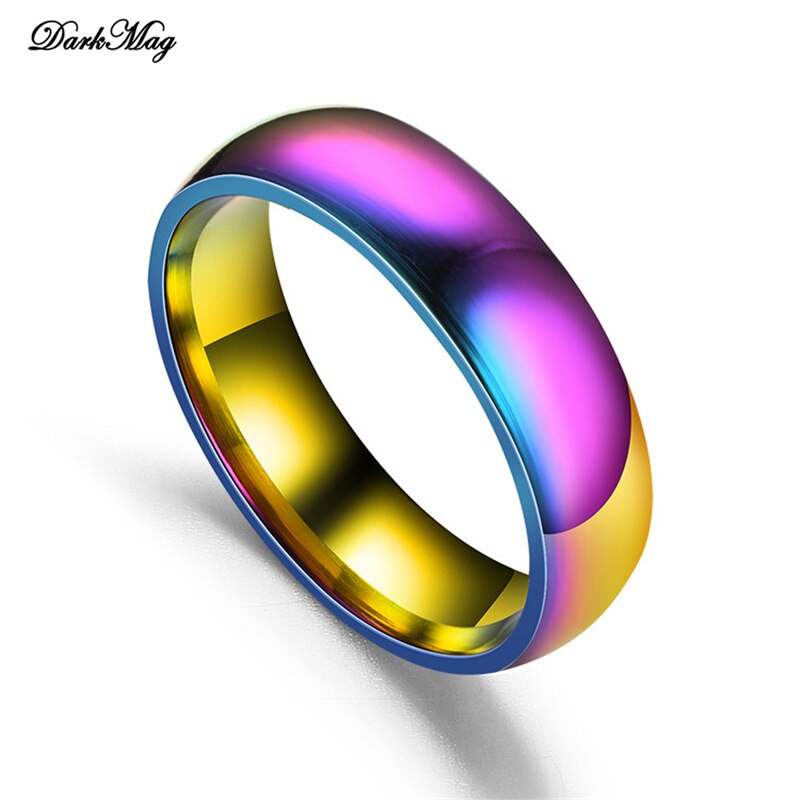 DarkMag Mens Womens Rainbow Colorful LGBT Ring Sta... – Grandado