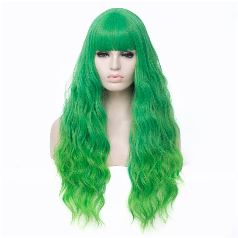 Vicwig Lang Krullend Haar Cosplay Pruik Blauw Kleu... – Vicedeal