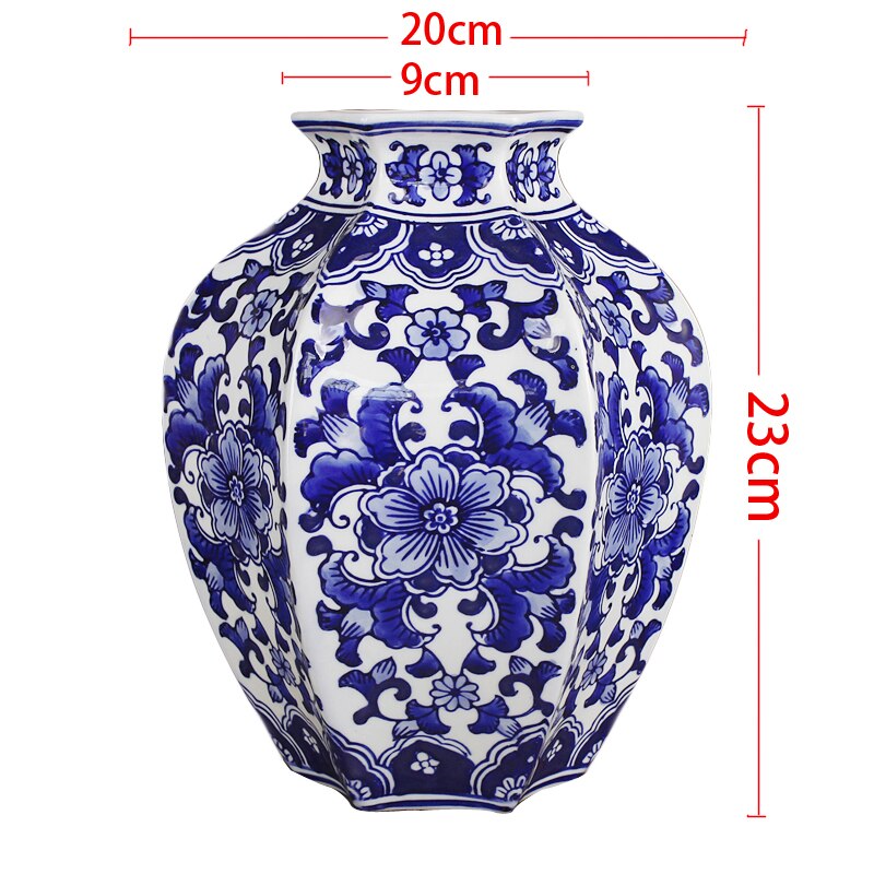 Classical Ceramic Vase Antique Blue and White Porc... – Grandado