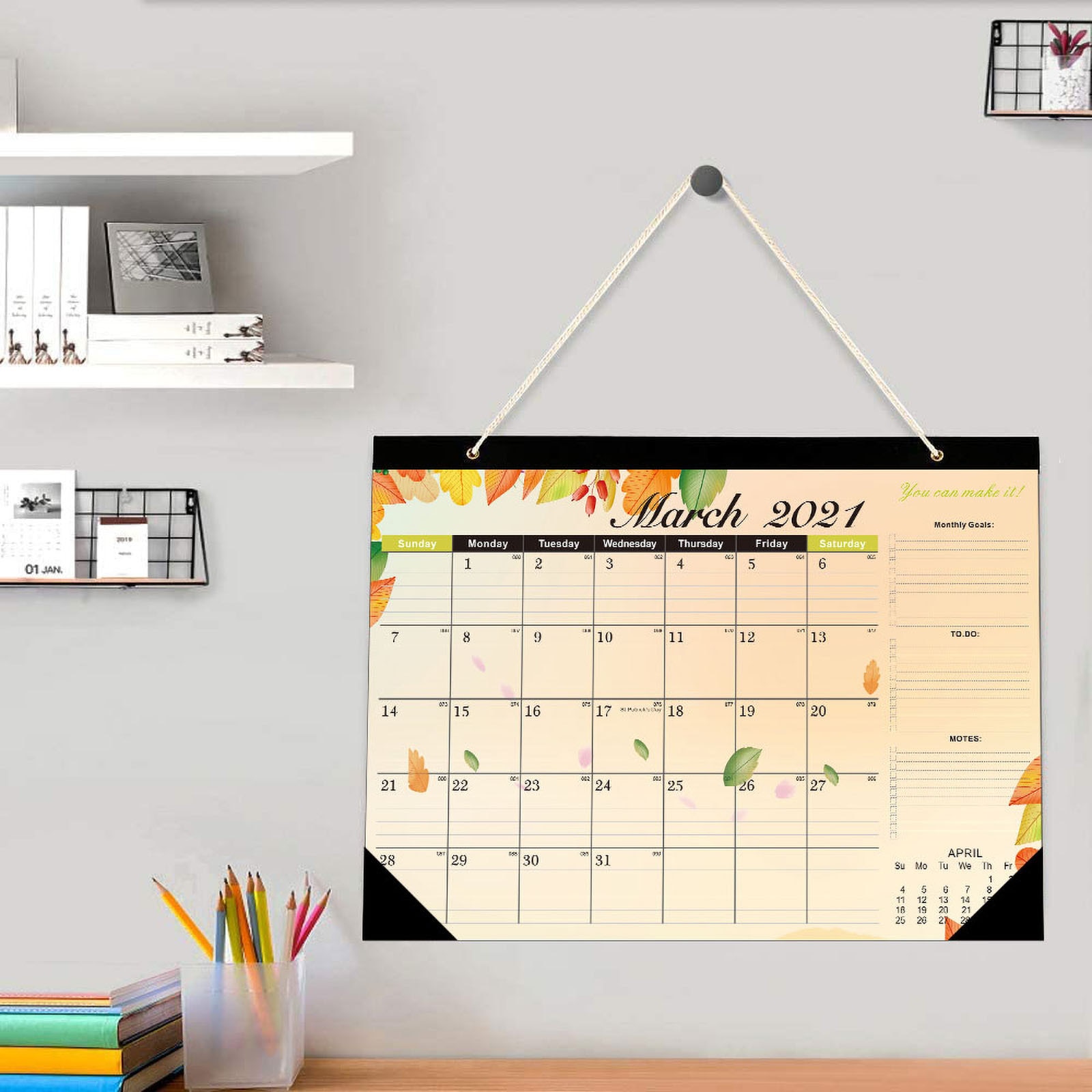 English Desktop Calendar Fresh And Portable Pendul... – Grandado