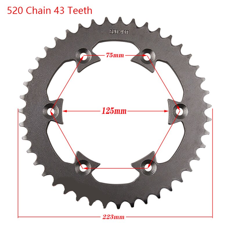 520 42T 43T 45T 49T Tooth Rear Chain Sprocket For ... – Grandado