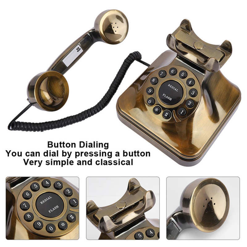 Corded Antique Telephone Rotary Dial Home Telephon... – Grandado
