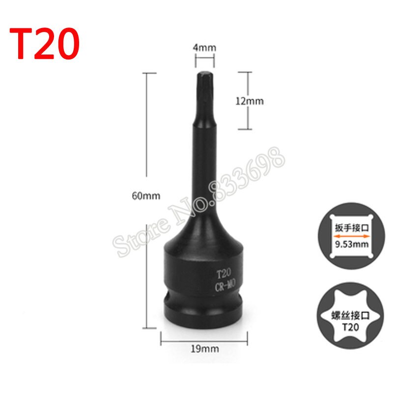 One Pcs 3/8" Square Drive Torx Star Bit CR-MO Air ... – Grandado