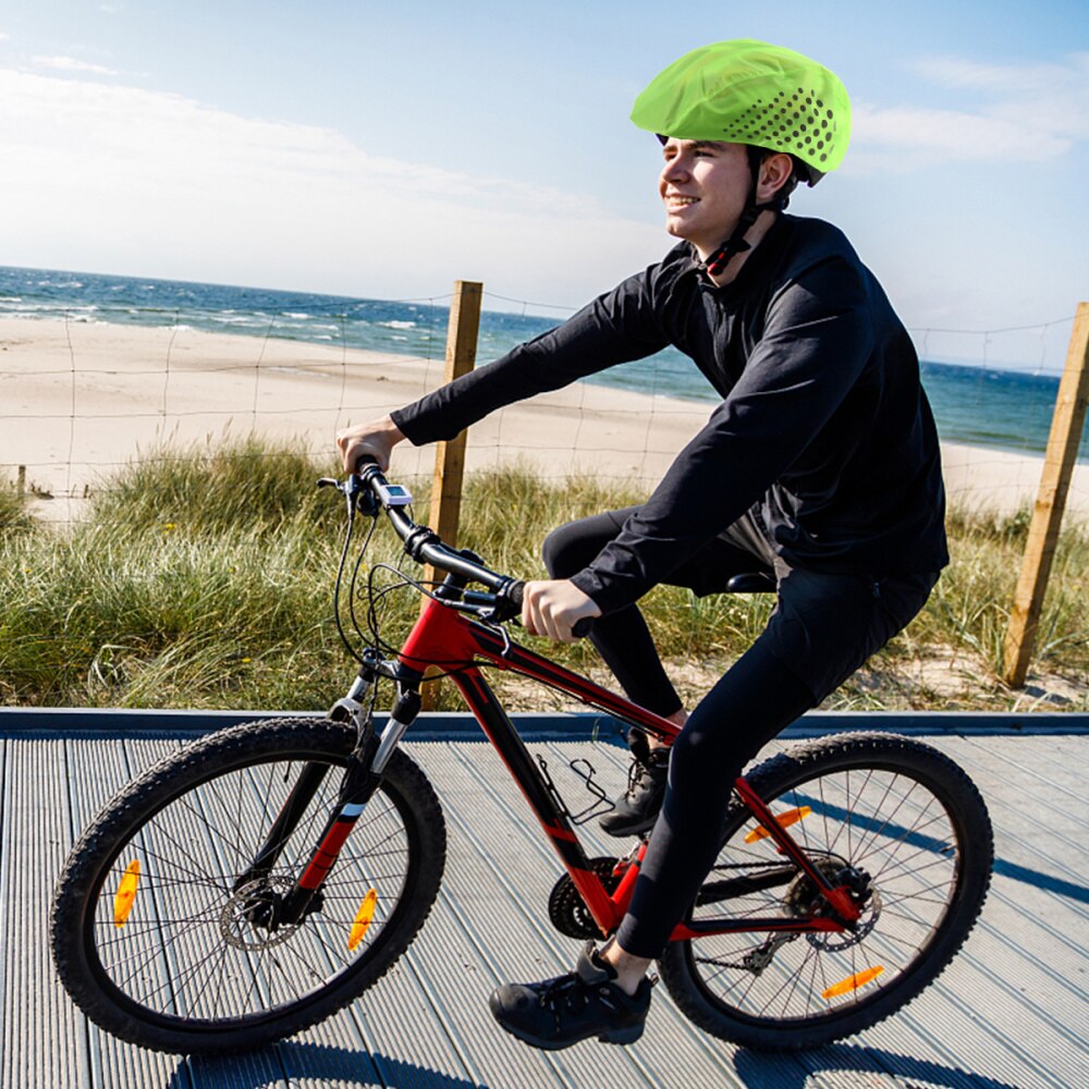 Fietshelm Hoge Zichtbaarheid Waterdichte Fietshelm... – Vicedeal