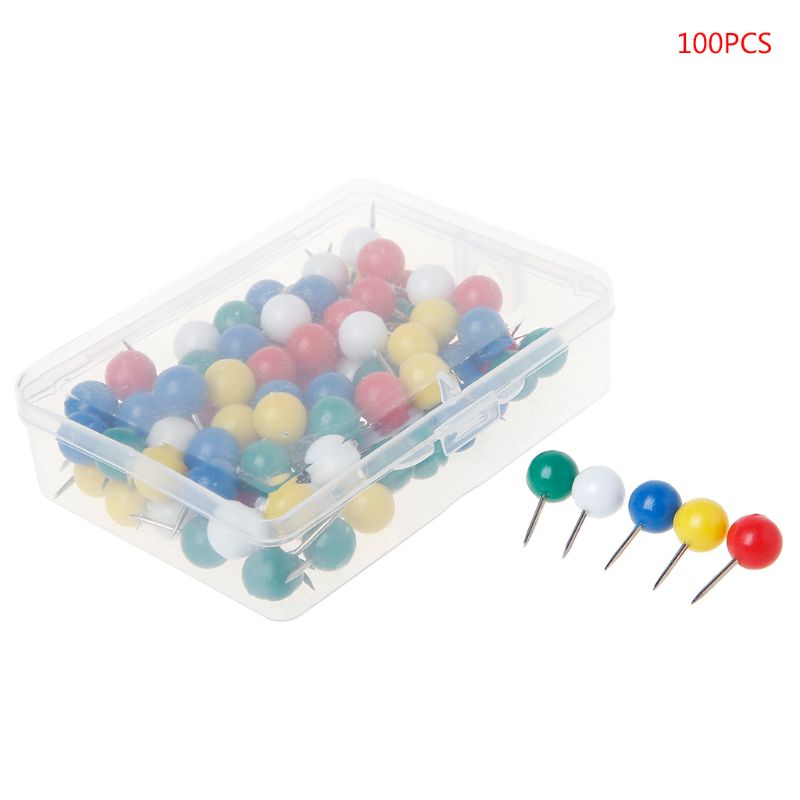 100 Pcs Colorful Assorted Push Pins Drawing Cork B... – Vicedeal