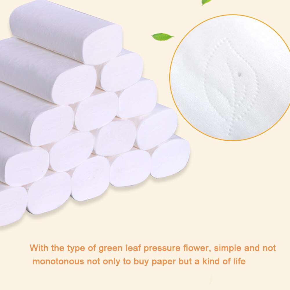 4-layer 14 Rolls Raw Wood Pulp Toilet Paper Bulk R... – Grandado