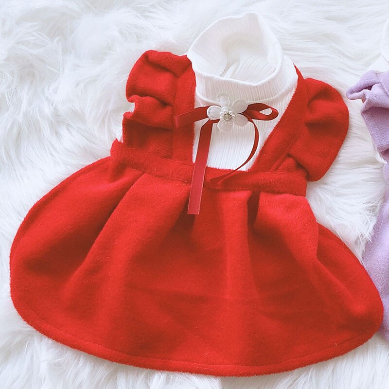 Luxury Red Dog Dress For Princess Girl Woolen Dres... – Grandado