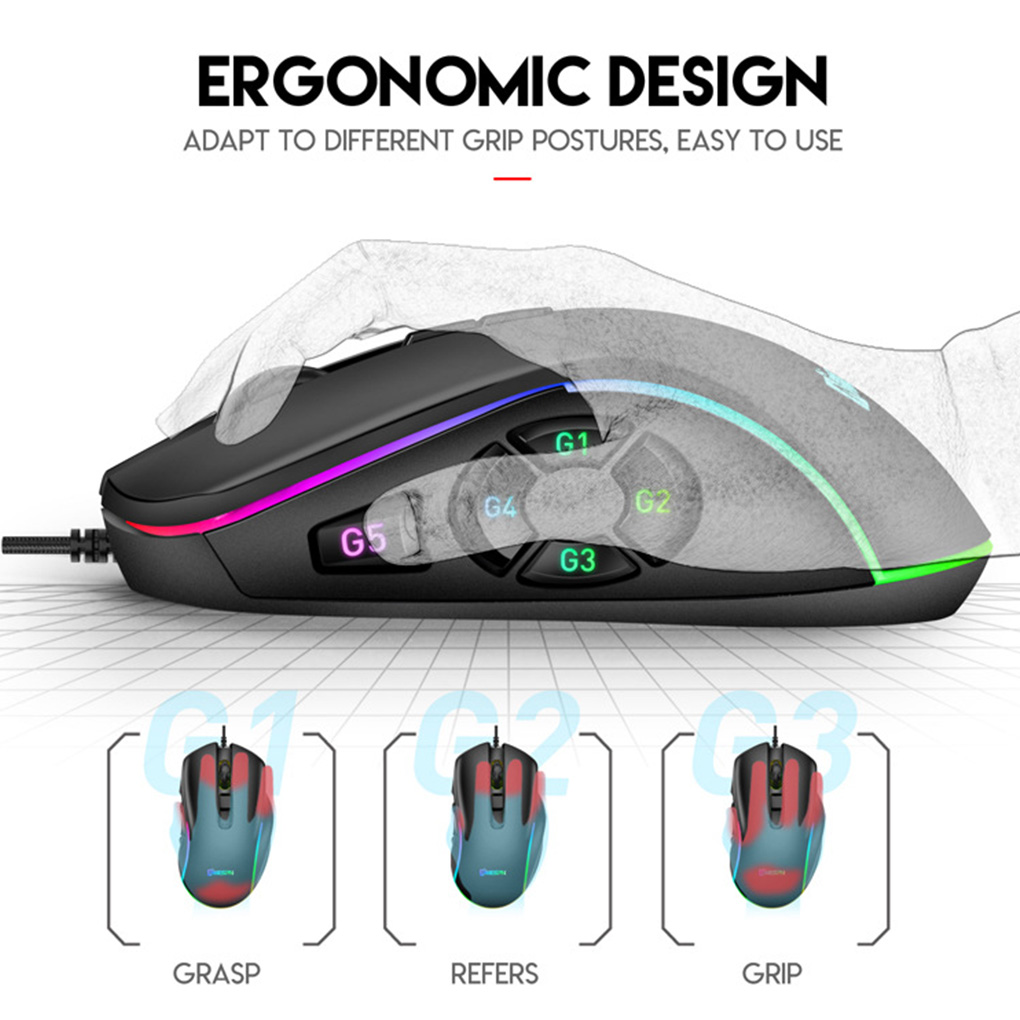 Wired Mouse USB Optical Gaming Mouse Programmable ... – Grandado