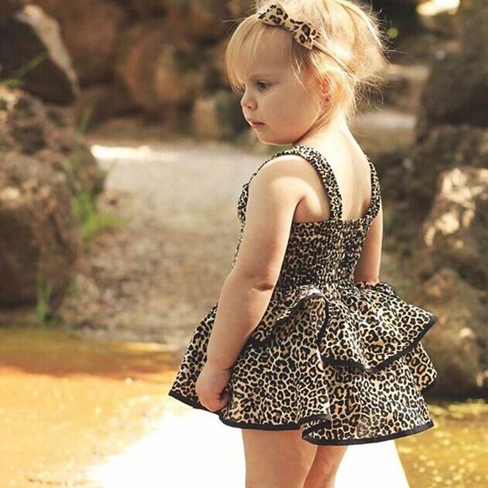 Summer little girls dresses Strap Ruffles Leopard ... – Vicedeal