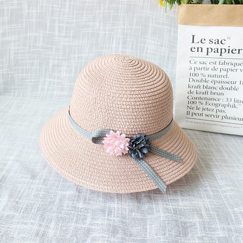 Girls Summer Hat Kids Cute Floral Decorate Straw H... – Grandado