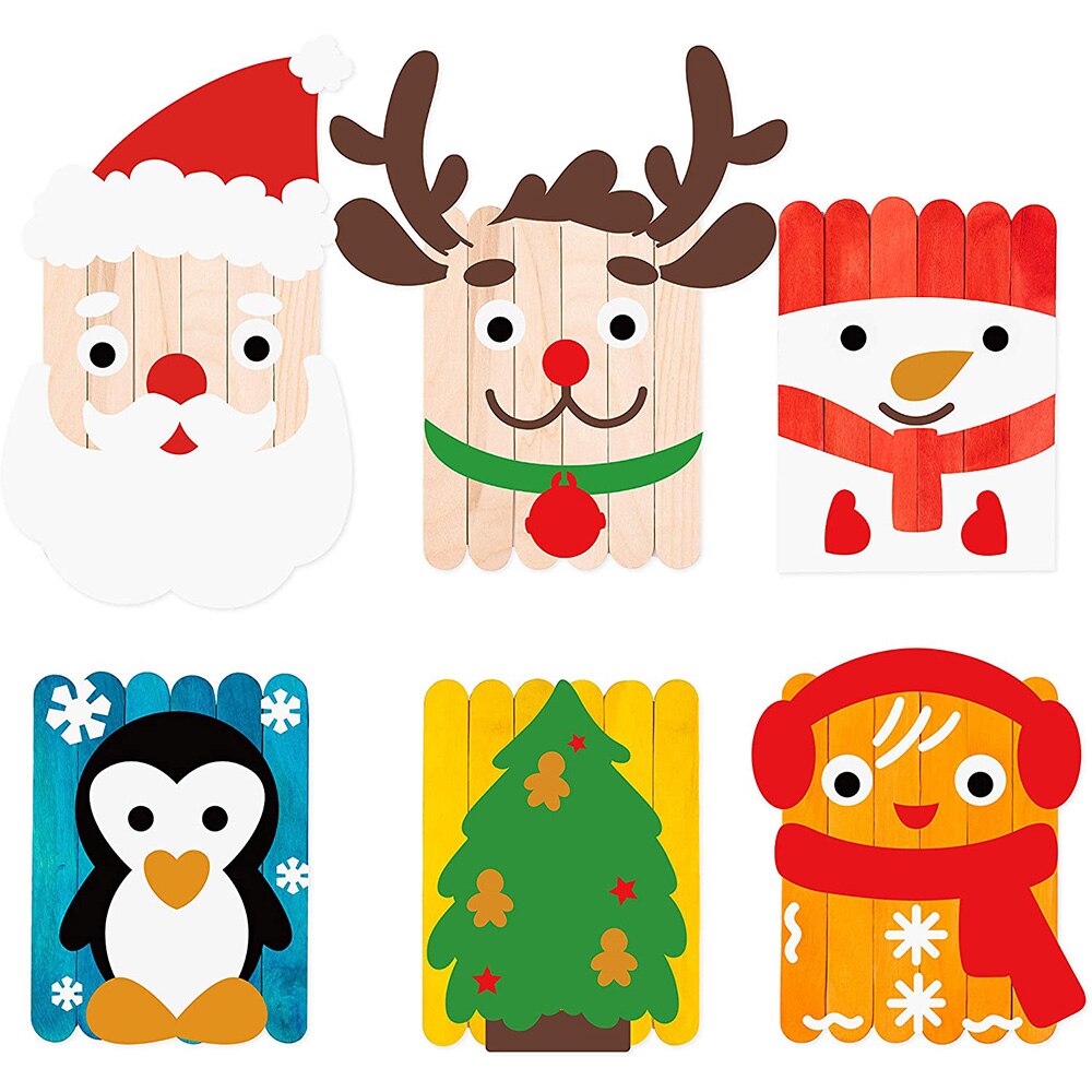 6 Stuks Kerst Diy Craft Decoratie Kit Voor Kids Cr... – Vicedeal