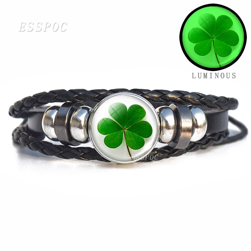 Pulsera de trébol de la suerte para hombre y mujer... – Grandado