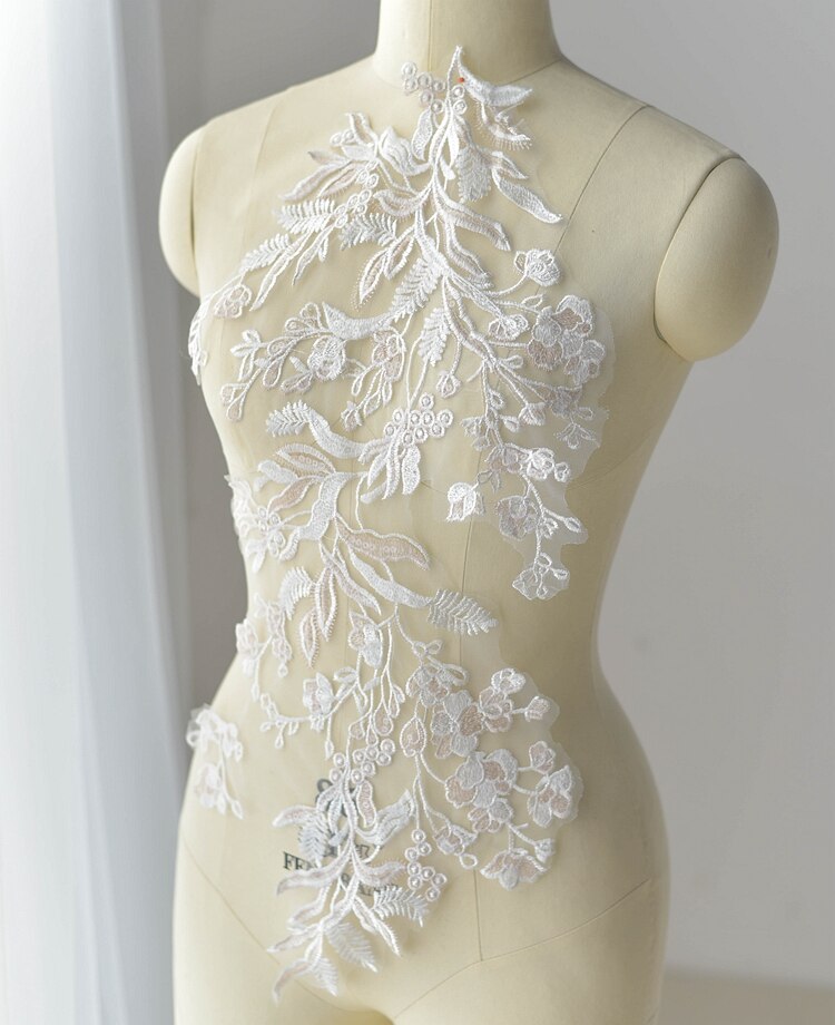 large lace patch floral lace applique embroidery l... – Vicedeal