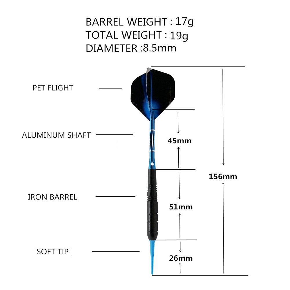 3Pcs 19g Electronic Safe Darts Set Soft Plastic Ti... – Vicedeal
