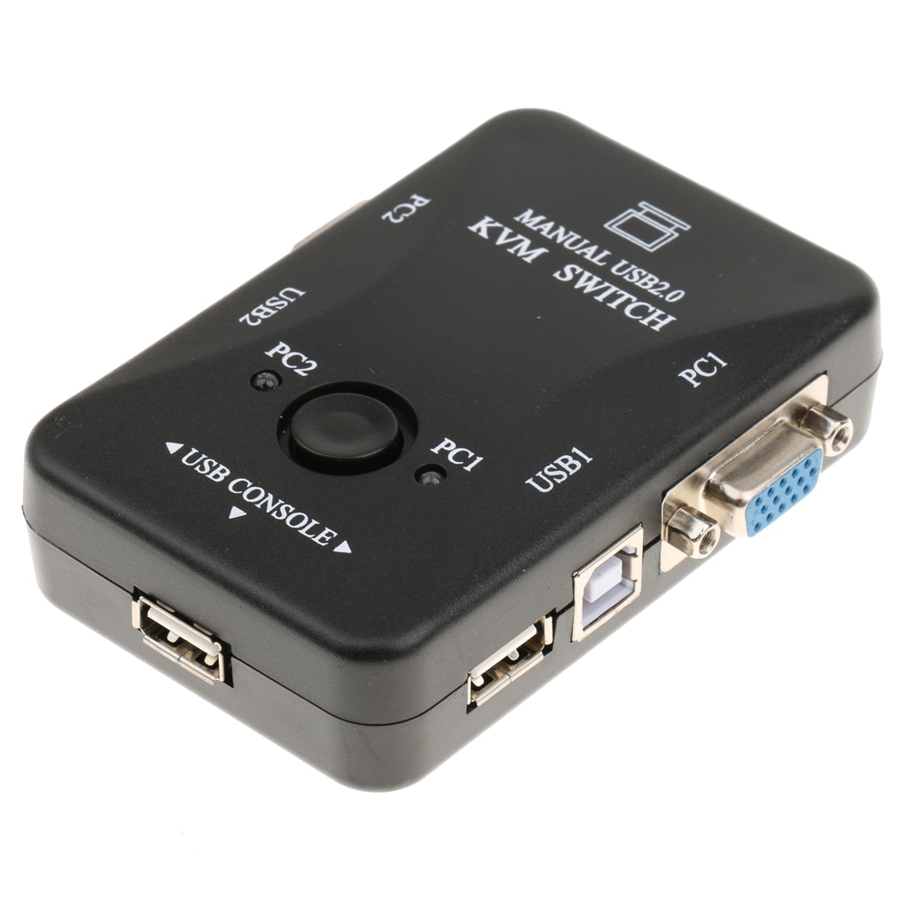 Alle-in-one Mini 2 Port USB 2,0 Monitor VGA HD KVM... – Vicedeal