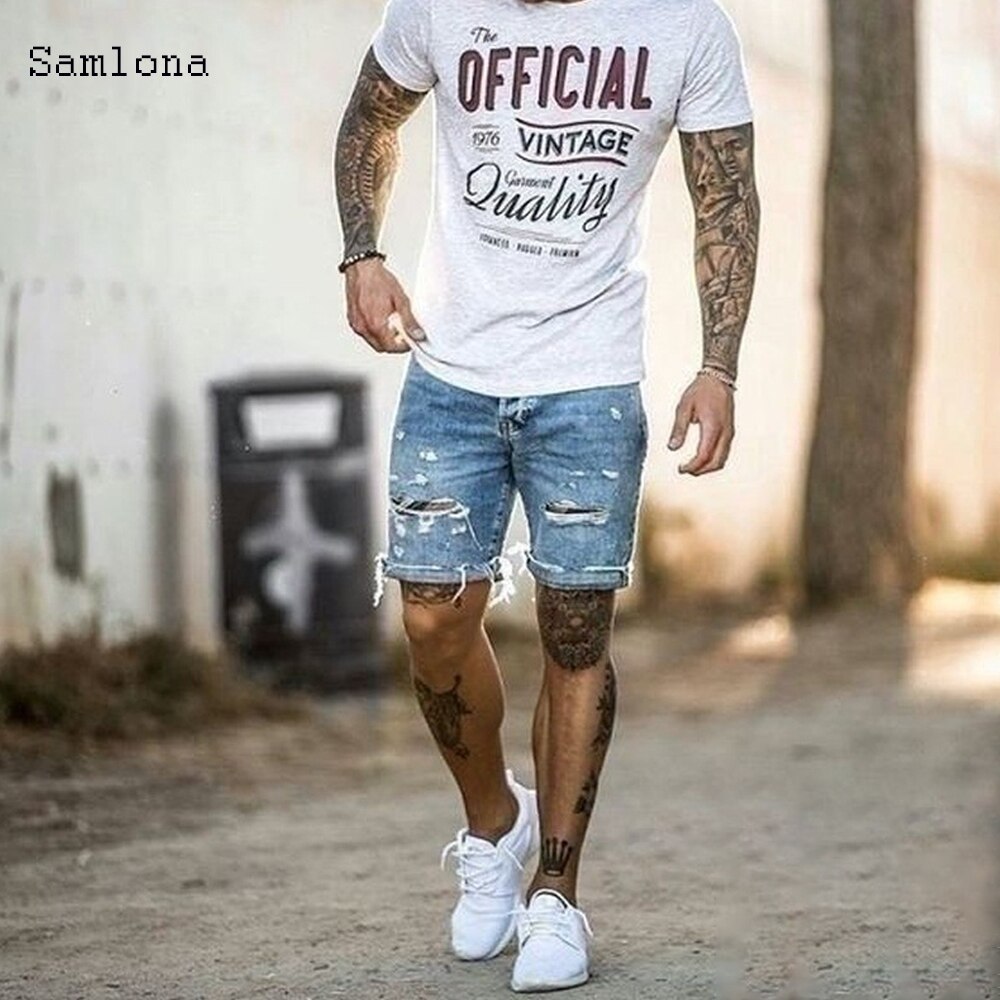 Europe America style Men's Denim Short Solid Jean ... – Grandado