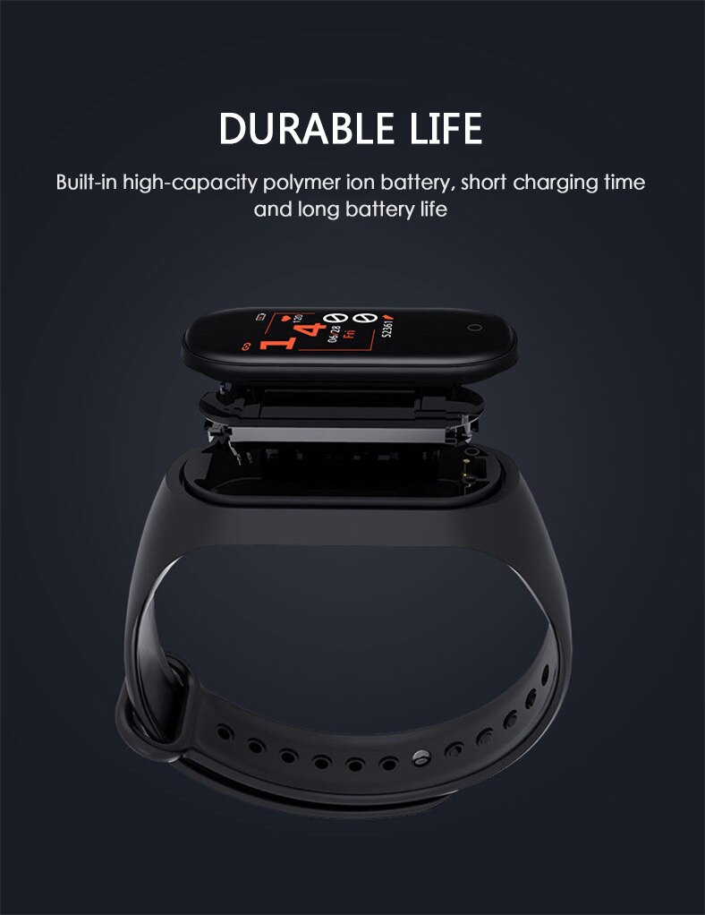 M4 Fitness Bracelet Heart Rate Monitor Band Blueto... – Grandado