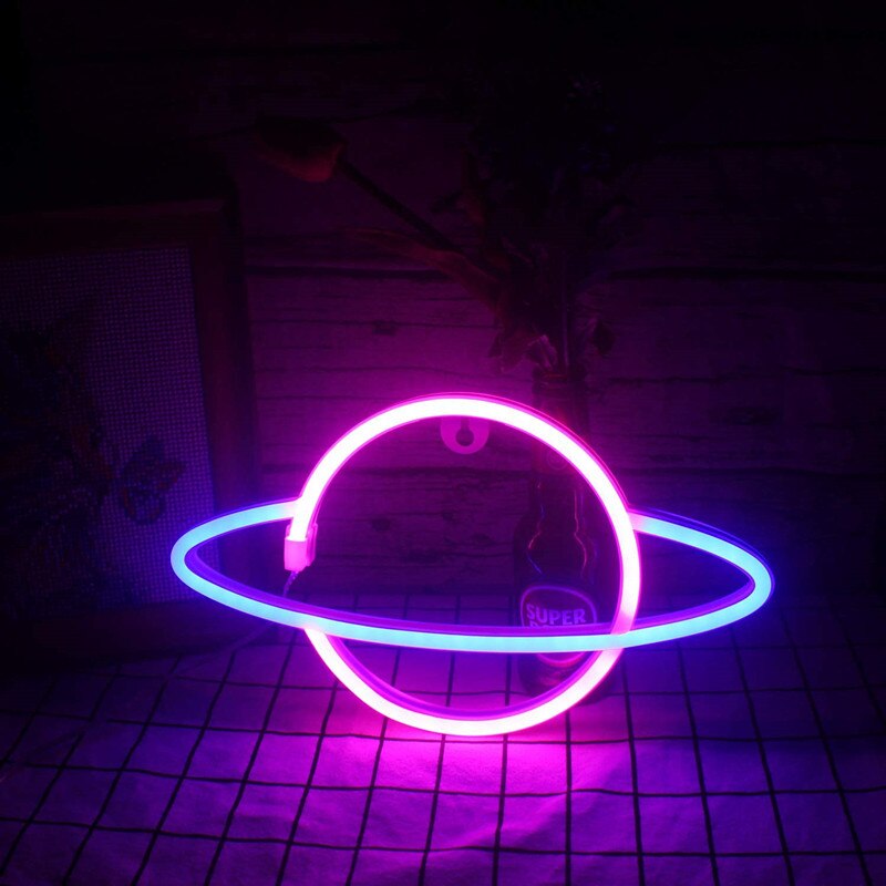 Led Neon Lamp Elliptische Planet Shaped Muur Teken... – Grandado