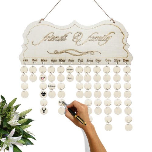 DIY Wooden Birthday Calendar Board Family Friends ... – Vicedeal