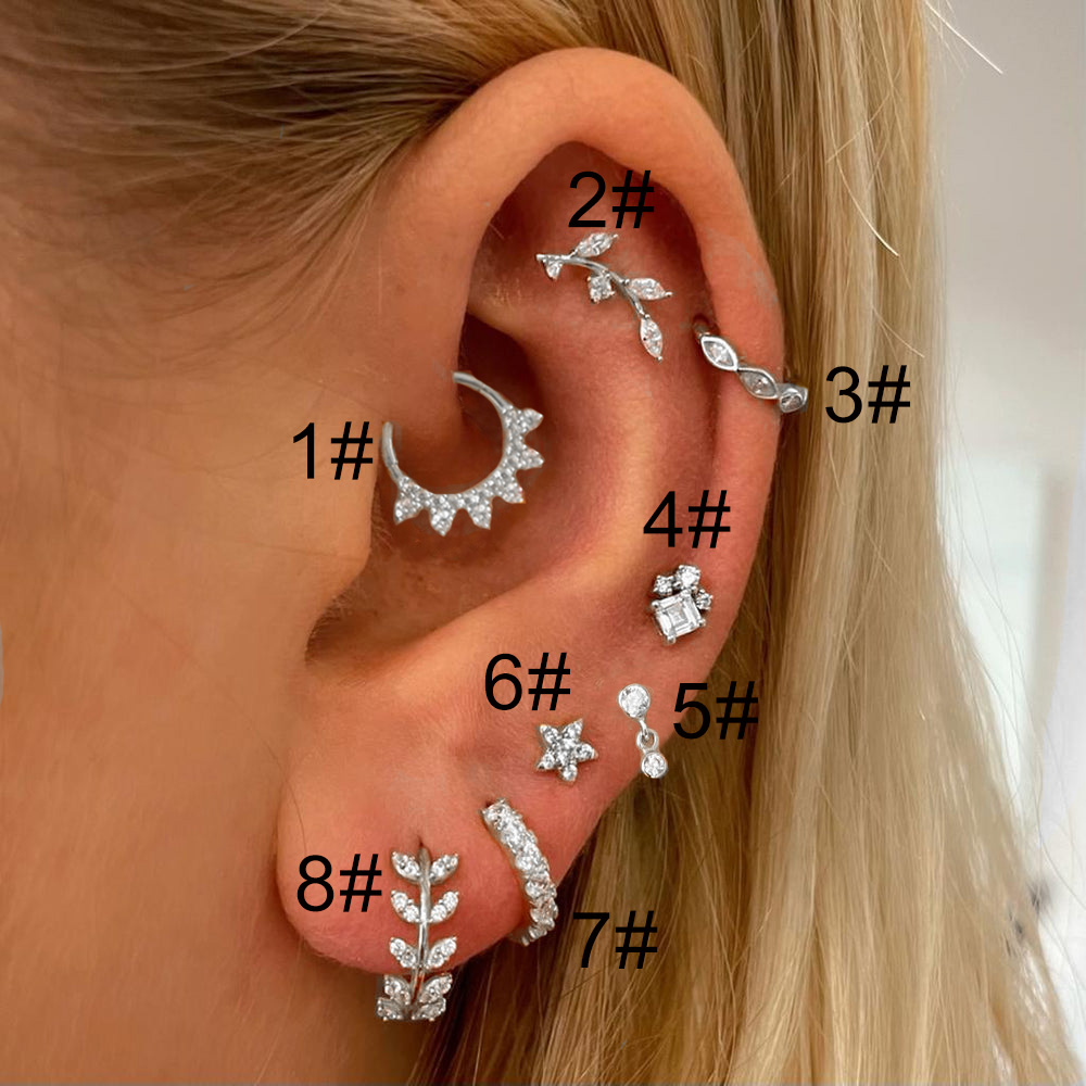 1PC Matching Dainty Piercing Ear Lobe Daith Earrin... – Grandado