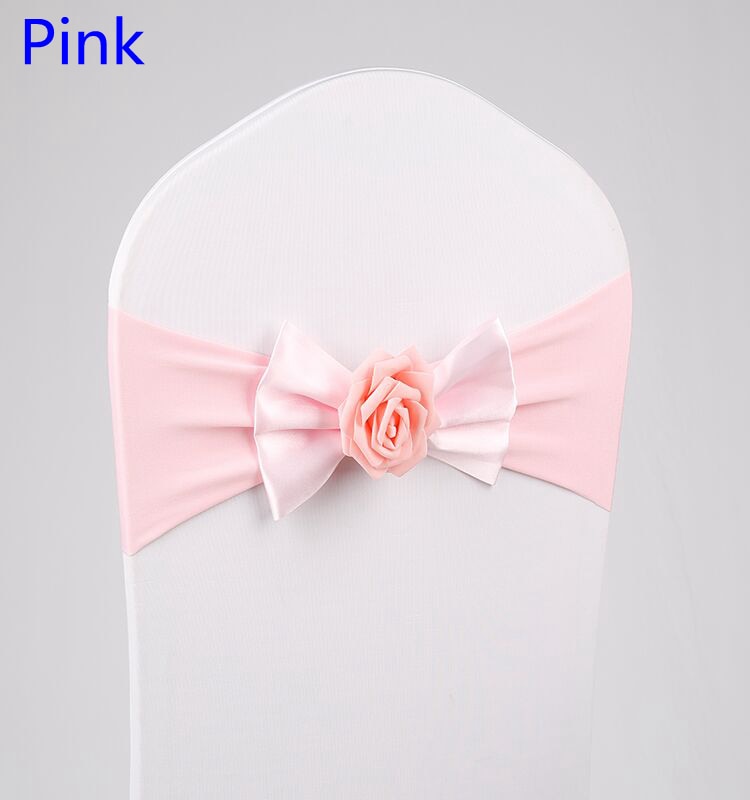 Pink Colour Lycra chair sash butterfly bow tie wit... – Grandado