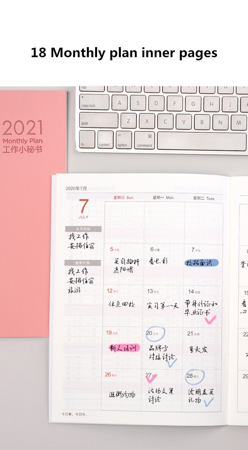 A5 Notebook Agenda Daily Weekly Plan Schedule Mont... – Grandado