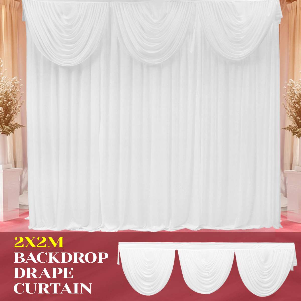 2MX2M White Sheer Silk Cloth Drapes Panels Hanging... – Grandado