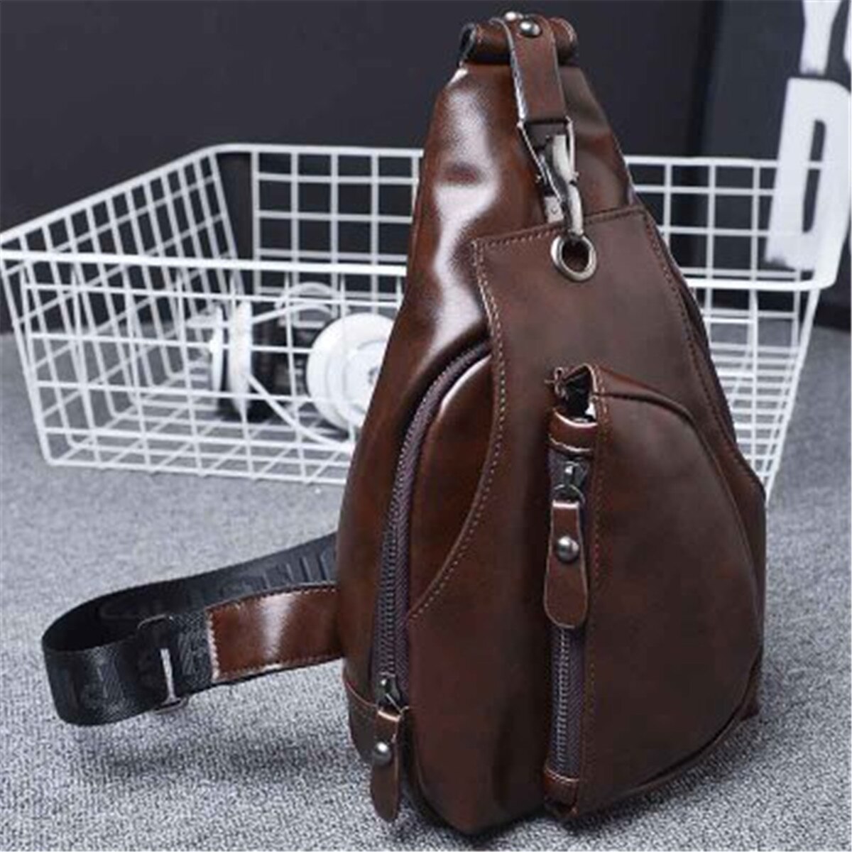 Handbag For Men's Chest Bag Men Leather Chest ... – Vicedeal