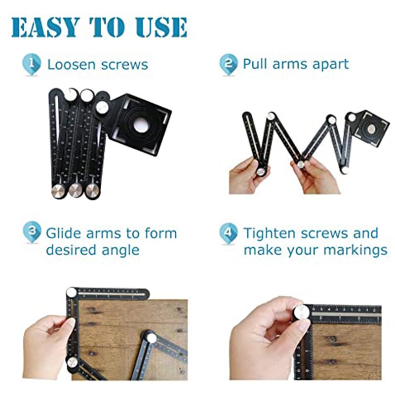 Multi Angle Measuring Ruler Aluminum Folding Posit... – Grandado