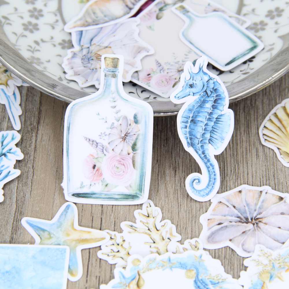 29pcs Marine life bottle seahorse shell coral stic... – Grandado