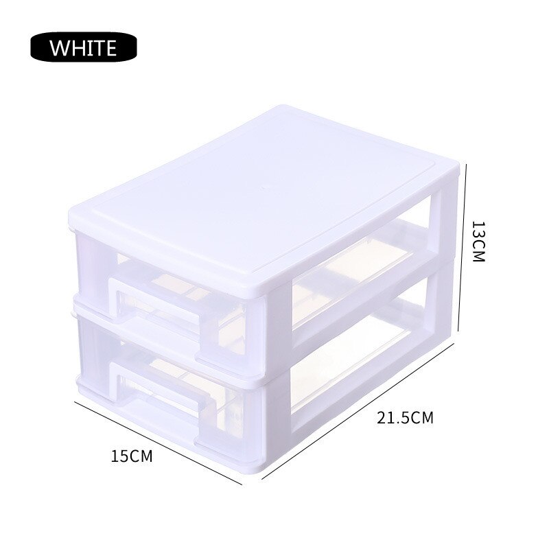 Double Drawer Desk Storage Box Plastic File Sundri... – Grandado