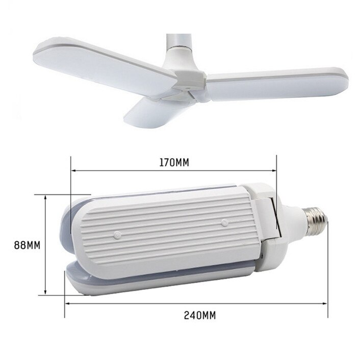 LED Pendant Light Foldable Fan Blade Bulb Tube E27... – Grandado