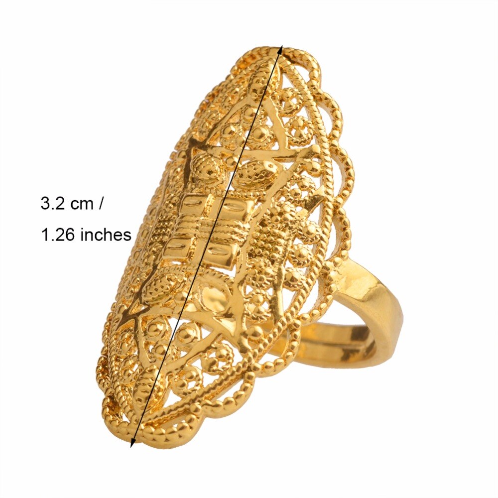 Anniyo Gold Color Arab Ring Resizable for Women/Ad... – Grandado