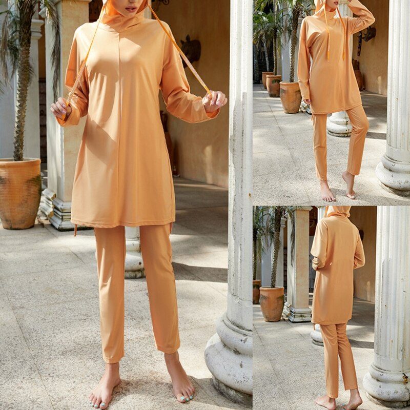 Diving Two-piece Swimming Suits Full Covered Musli... – Vicedeal