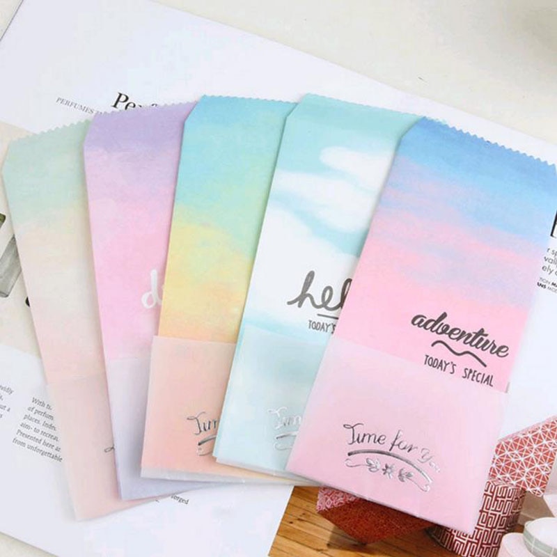 5Pcs/Pack Kawaii Aqua Gradient Envelope Envelope L... – Grandado