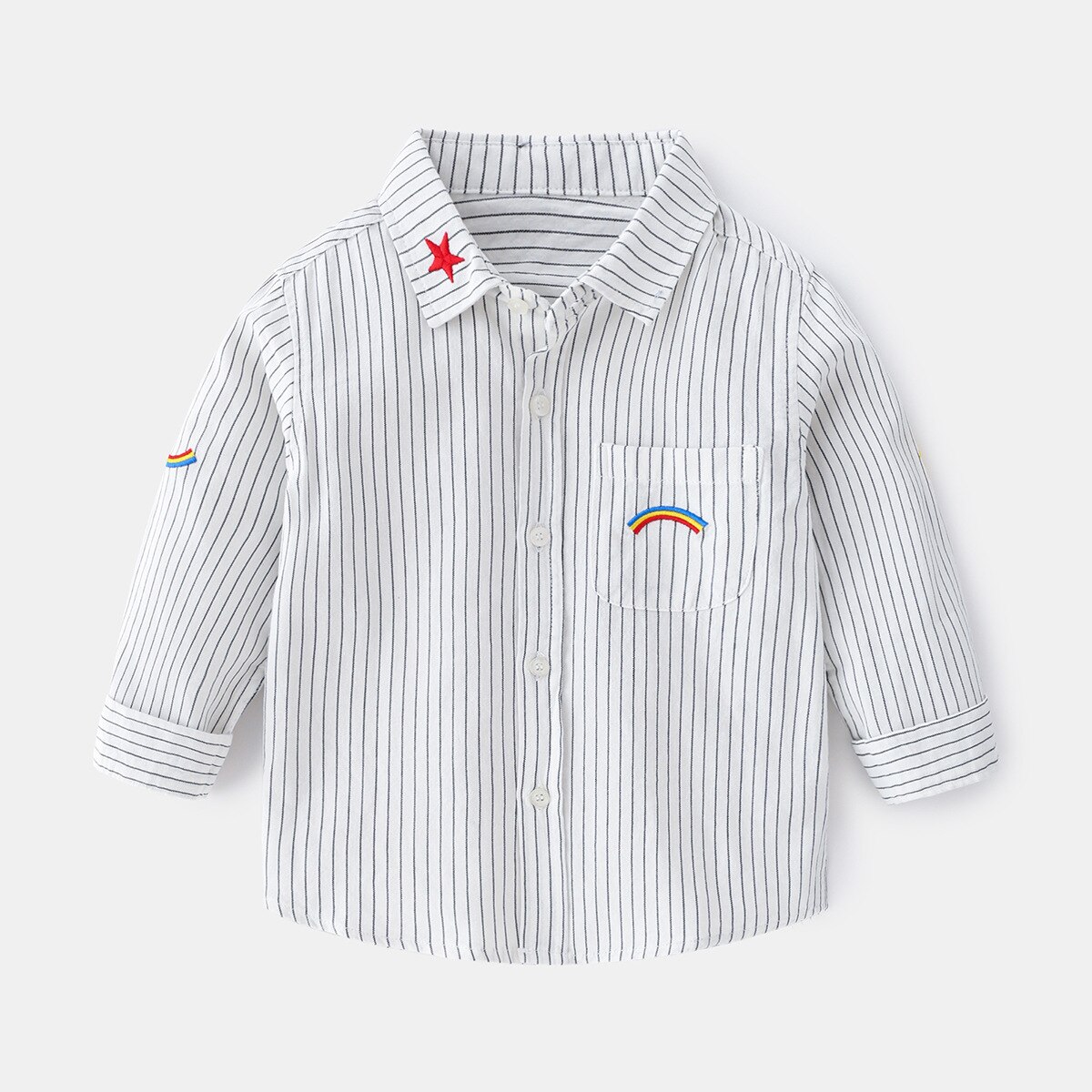 Kids Boys Shirts Casual Soft Cotton Long Sleeve St... – Vicedeal