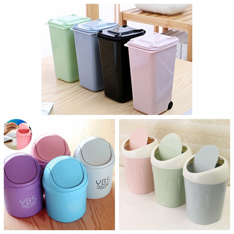 Multi Color Mini Waste Bins Plastic Paper Dustbin ... – Vicedeal