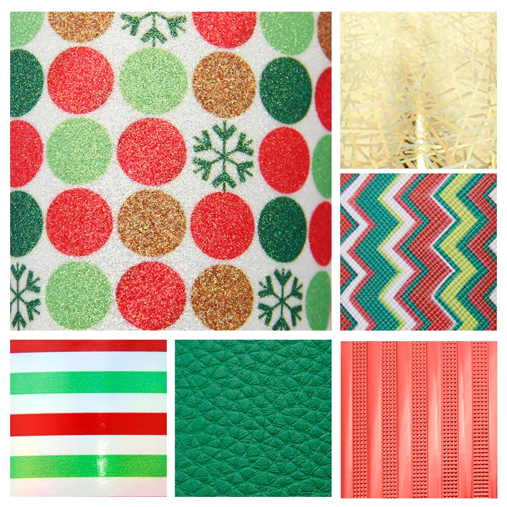 6Pcs 20*34cm Christmas Theme Faux Leather Assorted... – Grandado