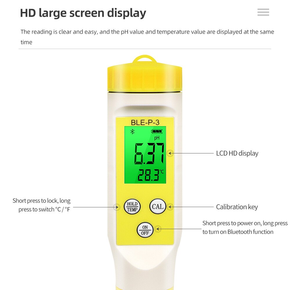 Bluetooth-compatible Ph Meter Online Monitoring Di... – Vicedeal