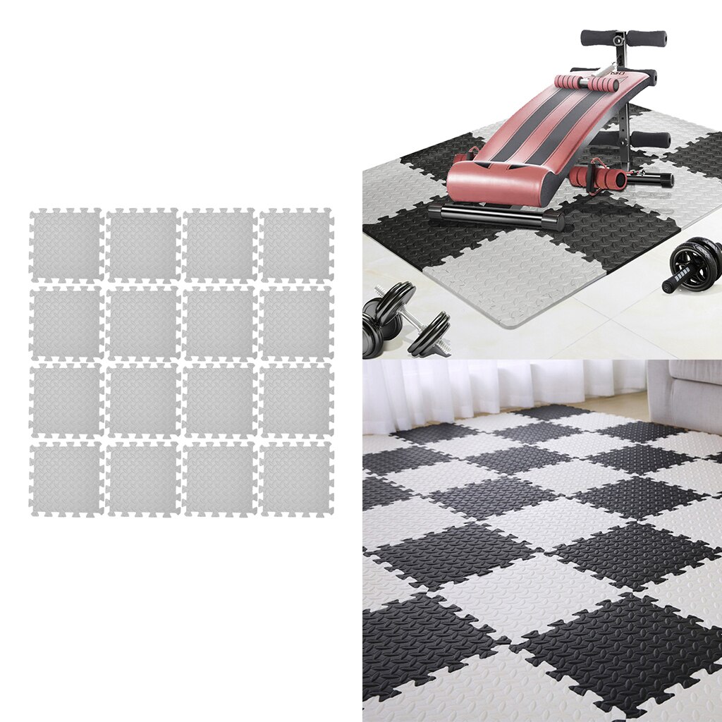 16pcs Floor Mat Exercise Gym Rubber Flooring Tiles... – Vicedeal