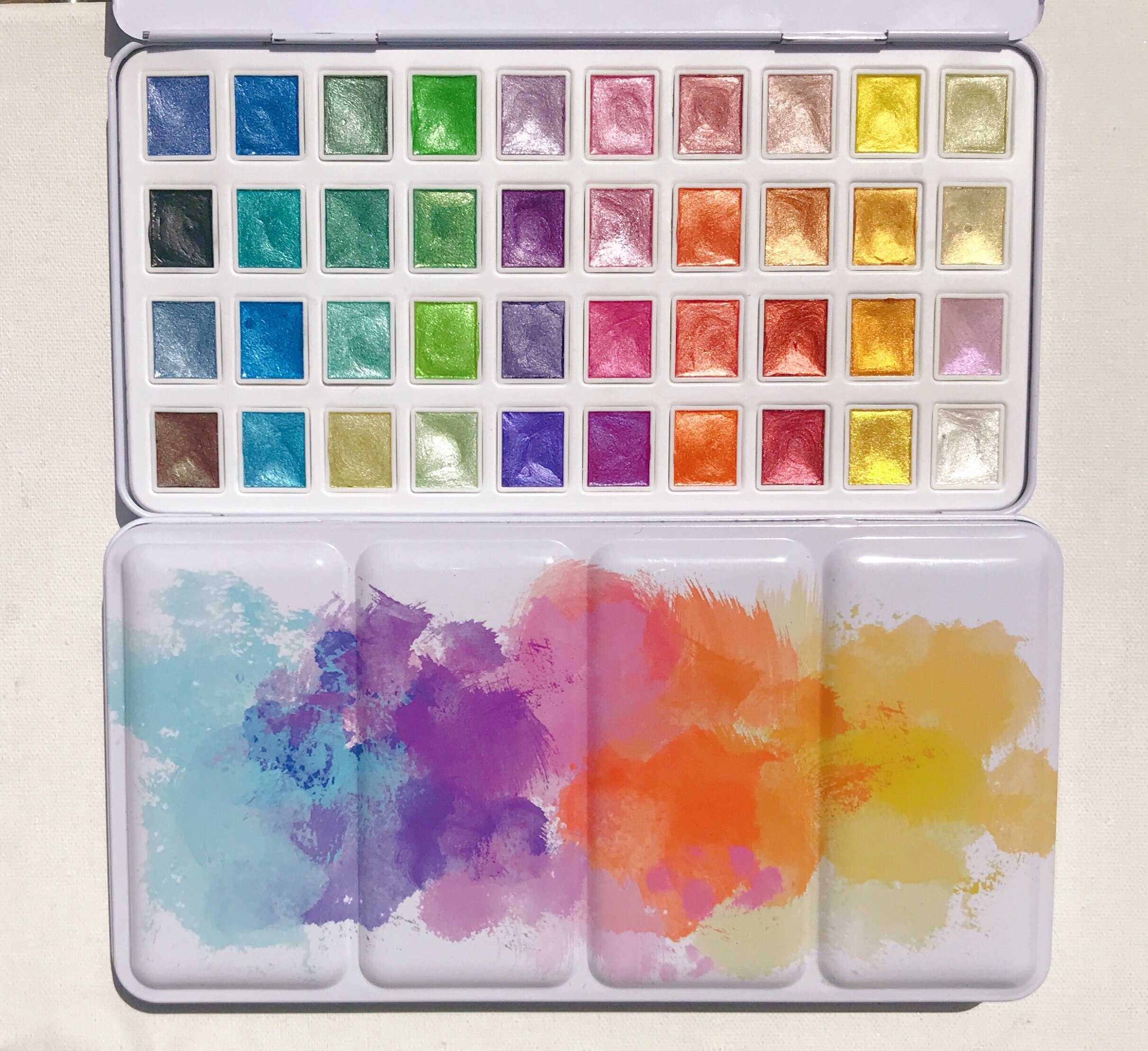 40 Colors Solid Watercolor Paints Set Gold Paint W... – Grandado