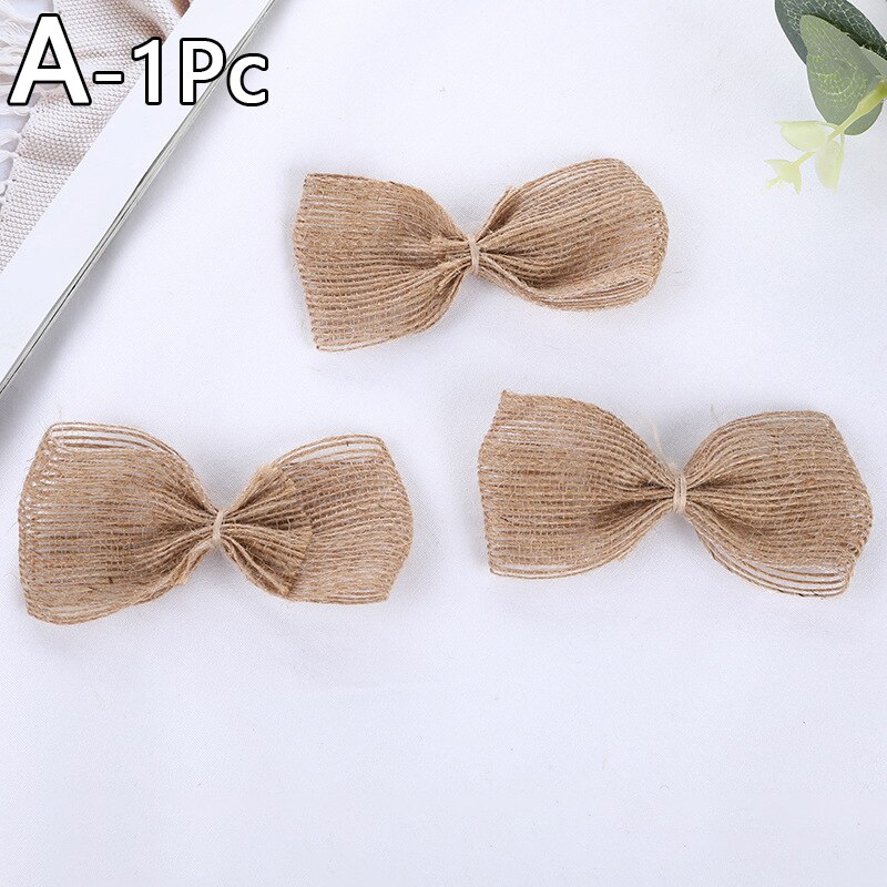 1Pc Burlap Bow Vintage Natural Jute Burlap Hessian... – Grandado