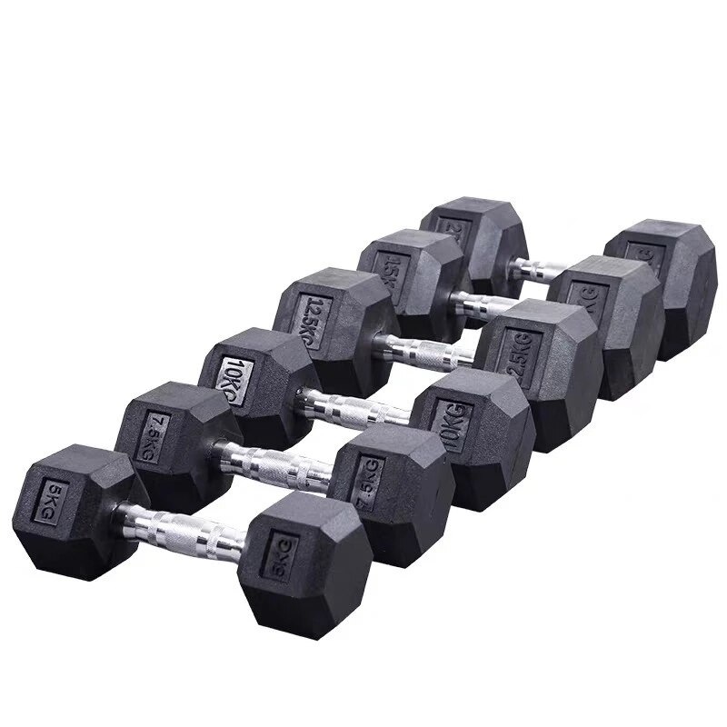 2.5kg Coated Hexagonal Dumbbell Weight Chrome Plat... – Grandado