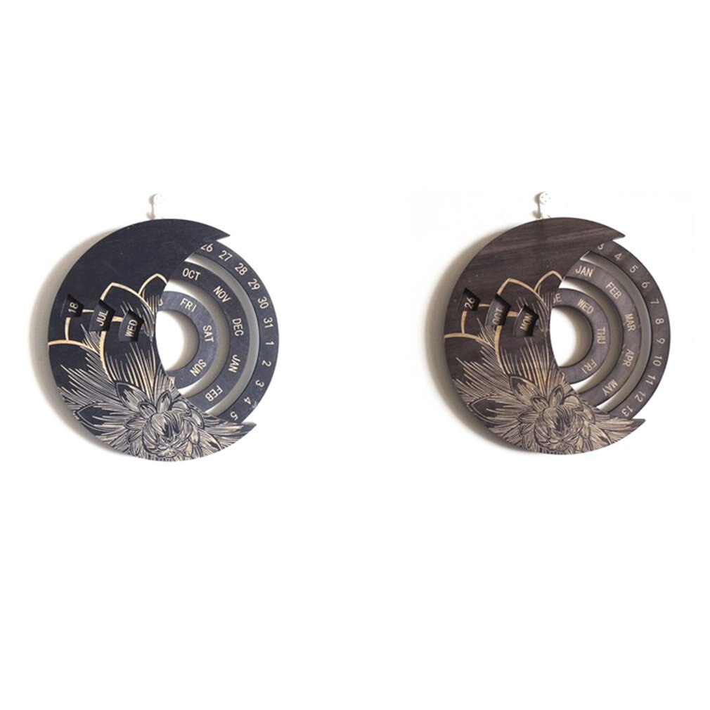 Wooden Hanging Calendar Craft Retro Permanent Cale... – Grandado