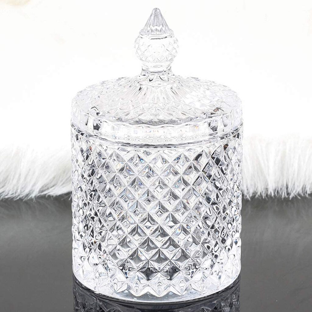 Cylinder Kitchen Crystal Glass Jar Candy Dishes wi... – Grandado
