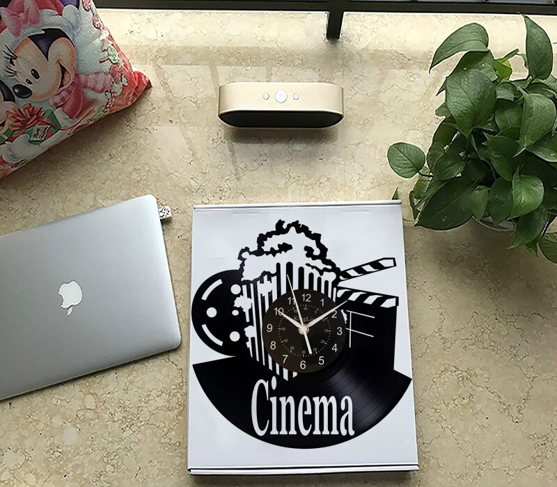 Cinema LED Vinyl Record Clock 12" - Wall Clock Cin... – Grandado