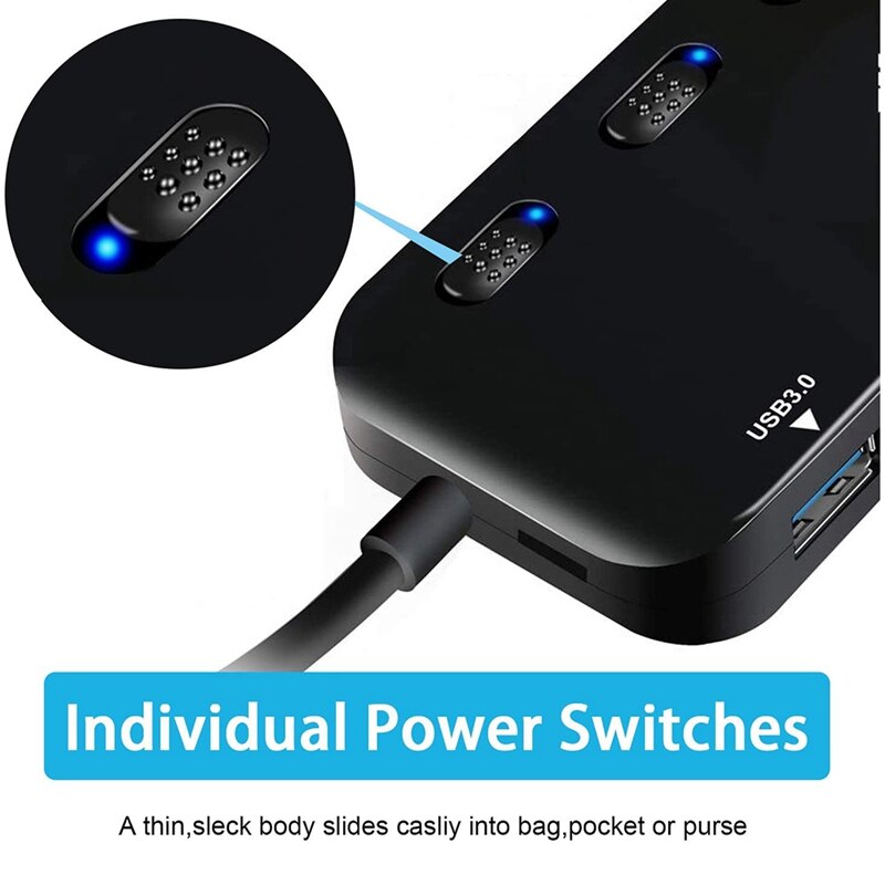 USB 3.0 Hub Ultra-Thin USB Splitter,4 Port USB Ext... – Vicedeal